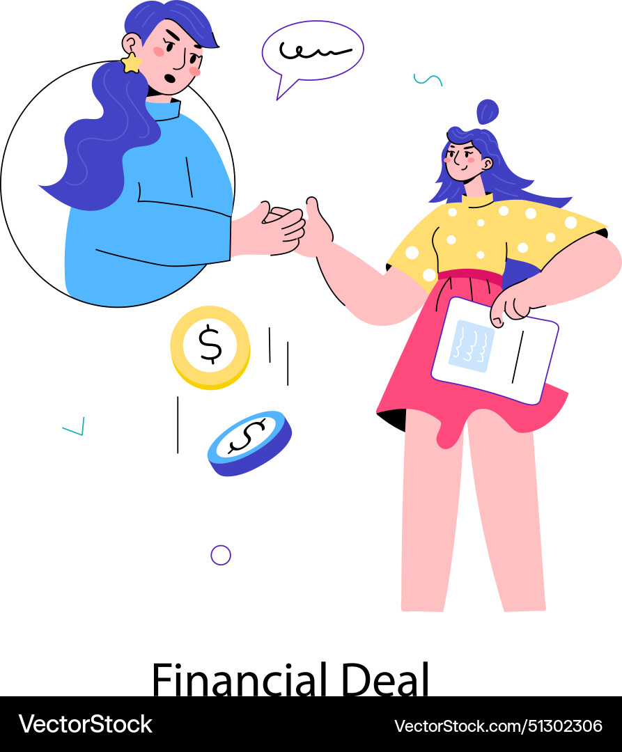 Financial deal Royalty Free Vector Image - VectorStock
