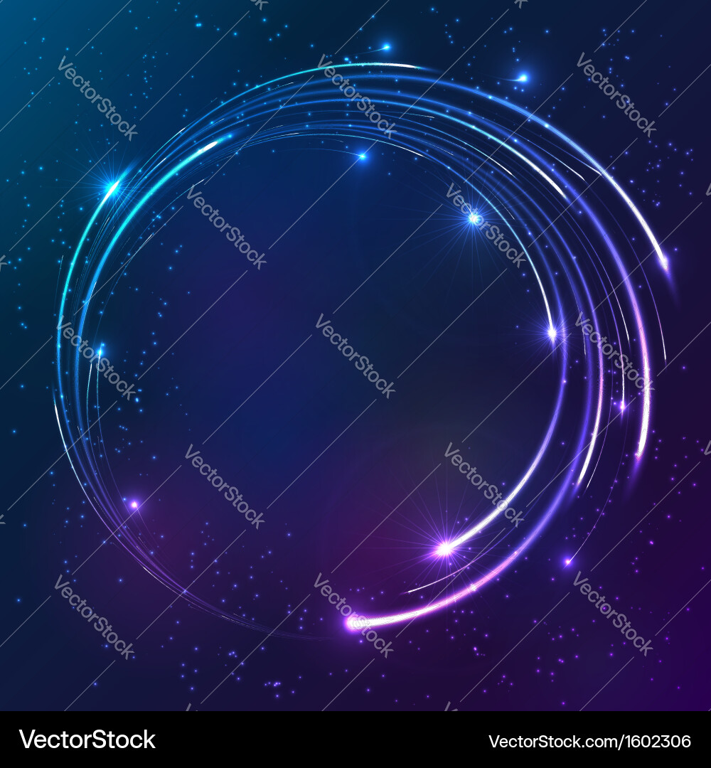 Hell leuchtende Neon Lichter Kreis Hintergrund Vektorbild