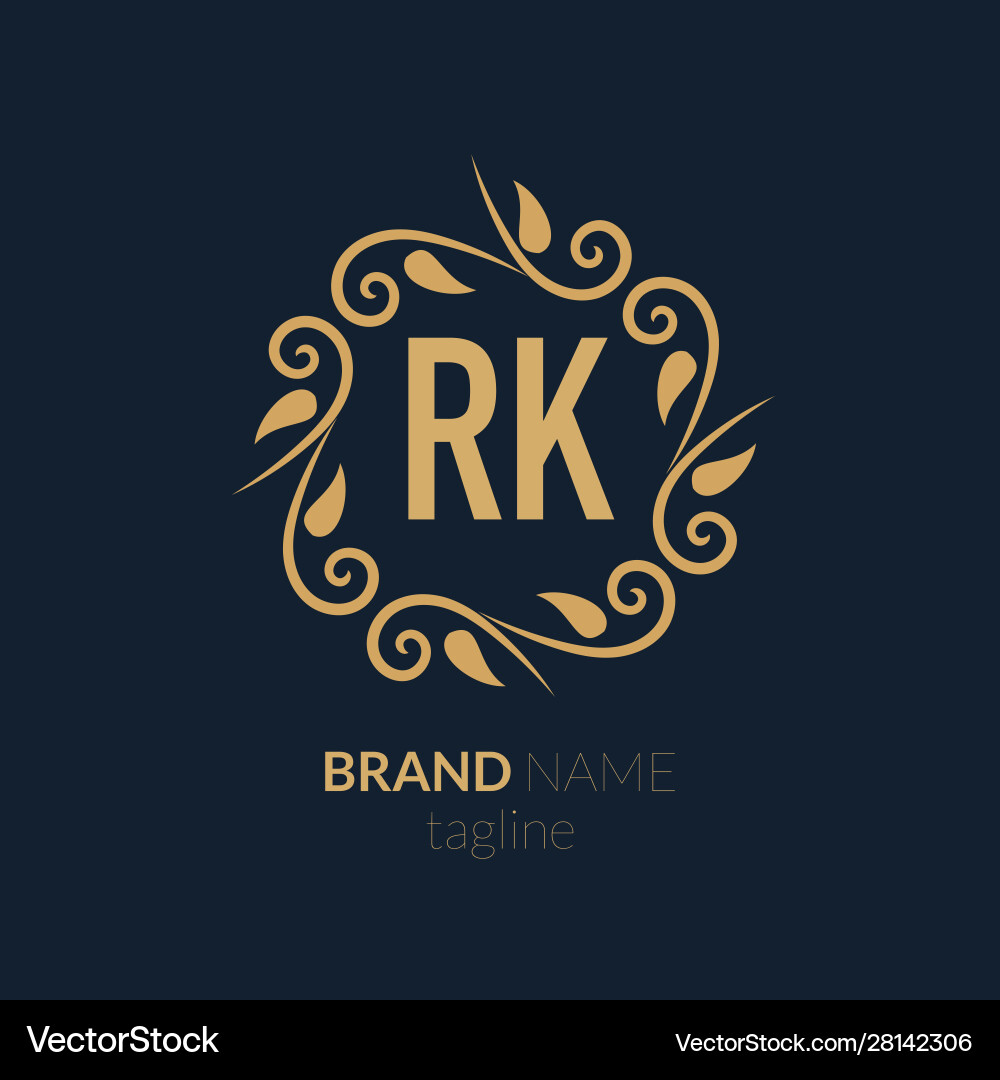 Initial letter rk creative elegant logo template – Royalty-Free Vector ...