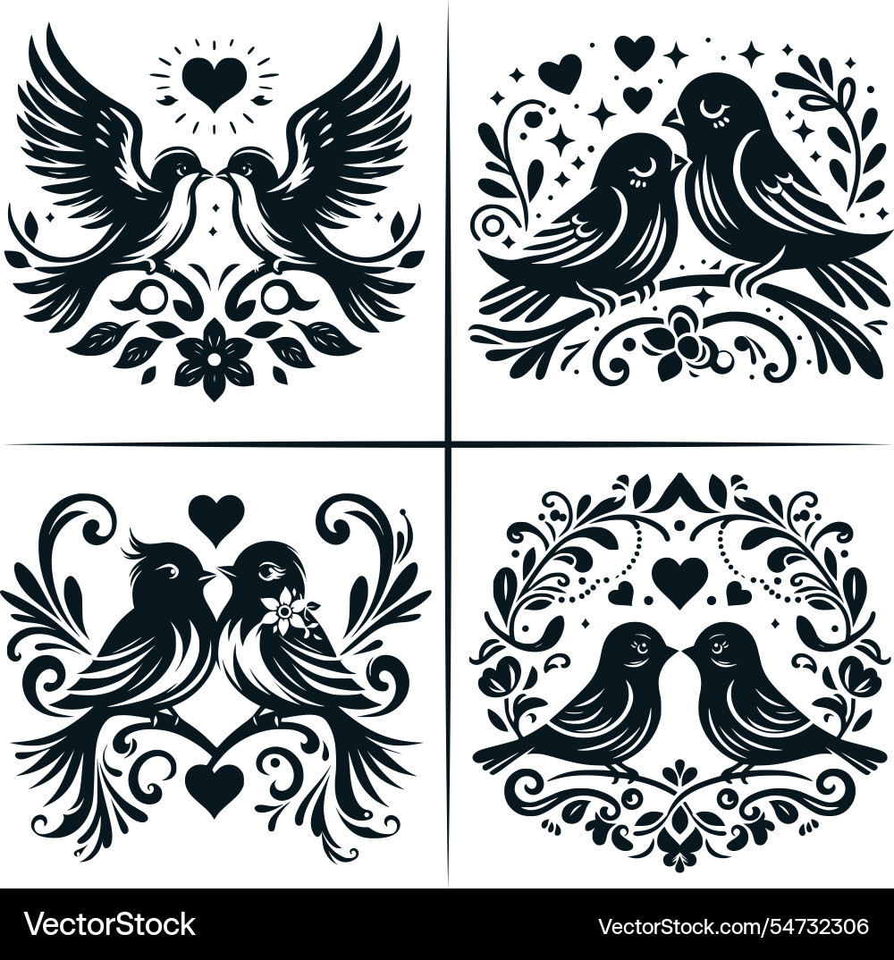 Love birds filesvalentines day bird couple Vector Image