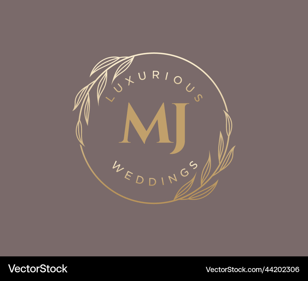 Mj initials letter wedding monogram logos Vector Image