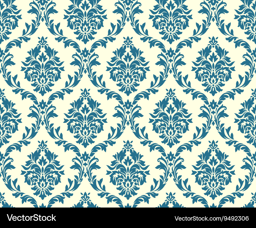 Ornate Floral Damask Pattern Royalty Free Vector Image