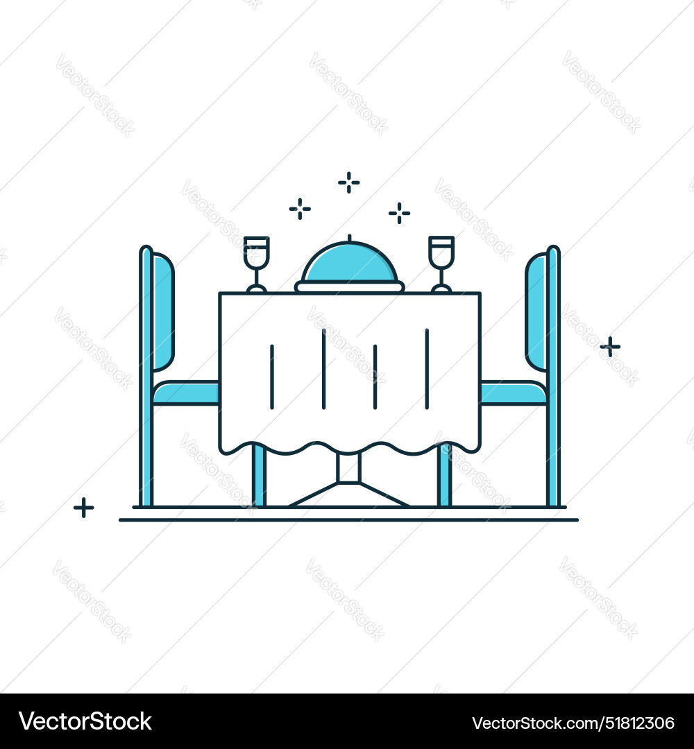 Restaurant dining table dinner Royalty Free Vector Image