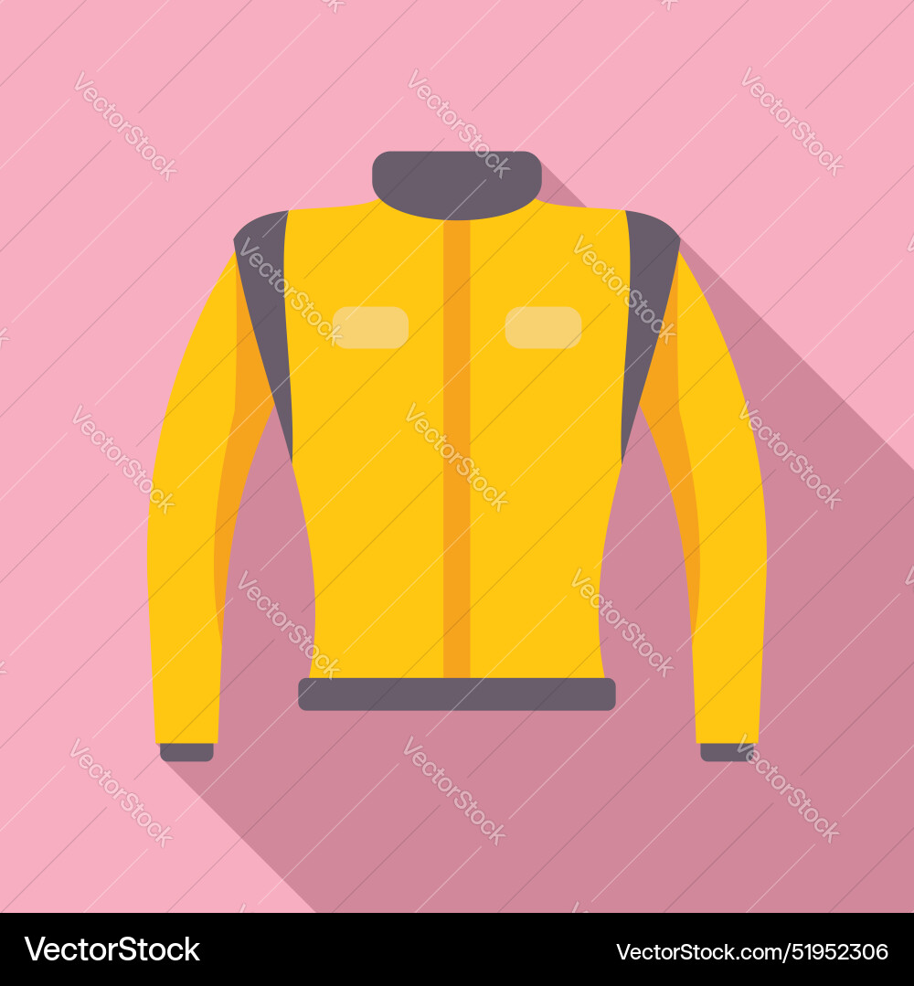 Yellow jacket with long sleeves is folded on pink Vector Image