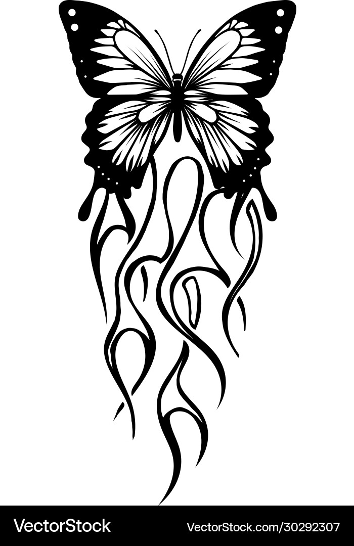 A butterfly made fire Royalty Free Vector Image