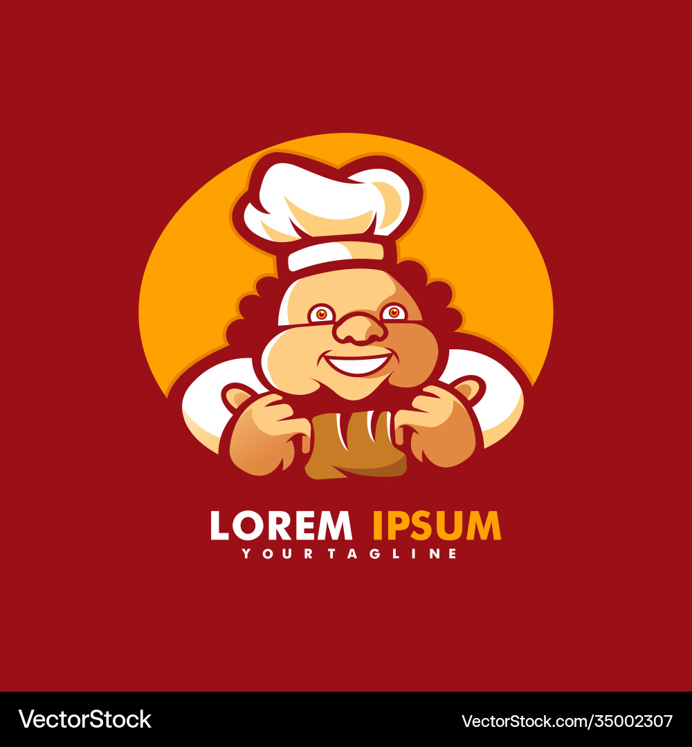 Chef restaurant logo Royalty Free Vector Image