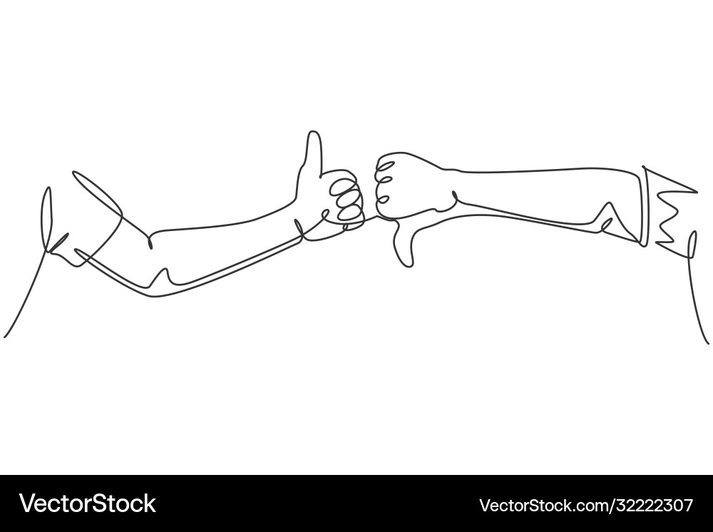Good and bad symbol concept one line drawing Vector Image