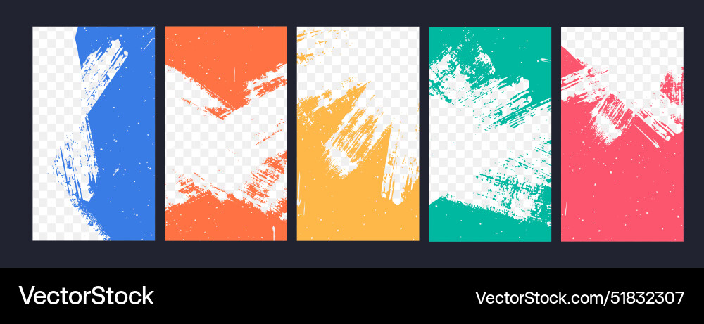 Grunge brush frames abstract texture overlay Vector Image