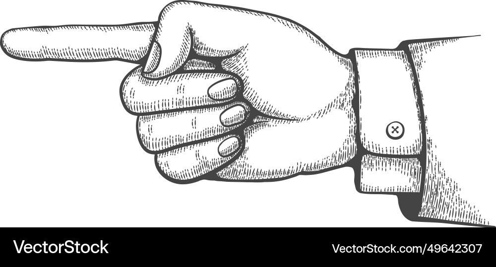 Human hand with pointing finger Royalty Free Vector Image