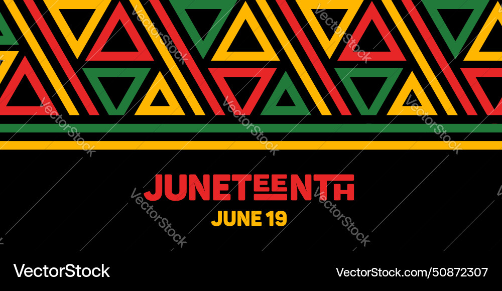 Juneteenth freedom day horizontal bright banner Vector Image