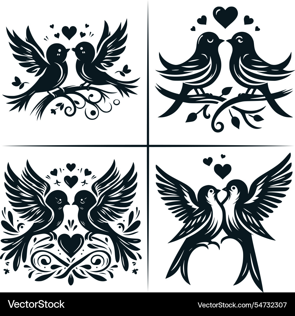Love birds filesvalentines day bird couple Vector Image