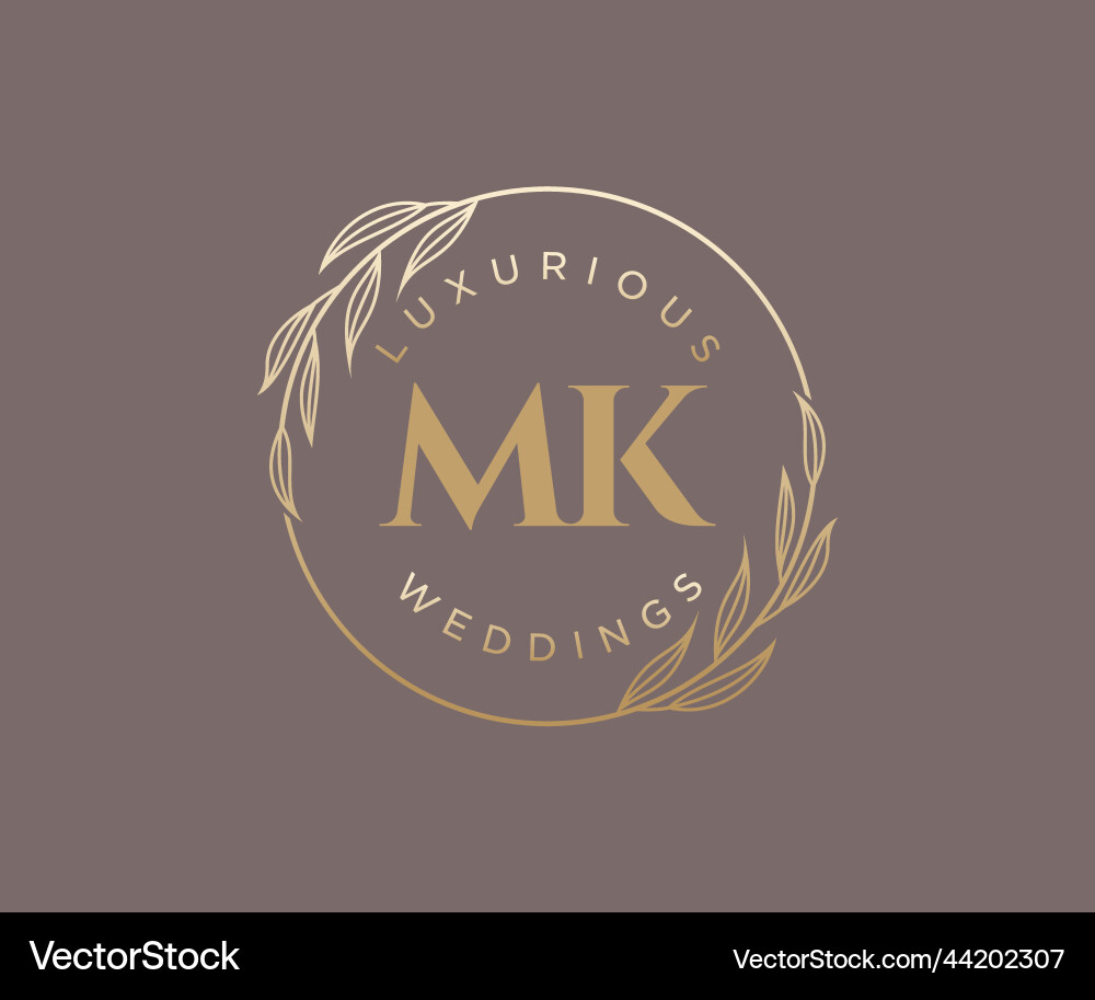 Mk initials letter wedding monogram logos Vector Image