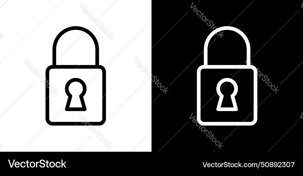 Padlock icon set lock unlock key symbol Royalty Free Vector