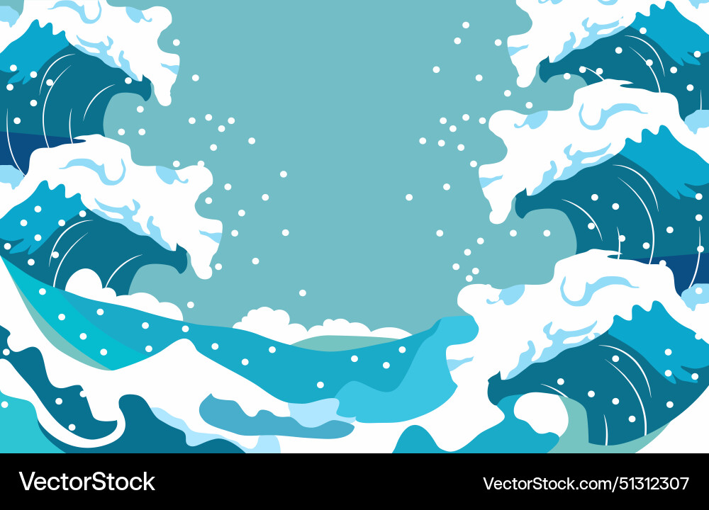 Sea landscape frame background with blue ocean Vector Image