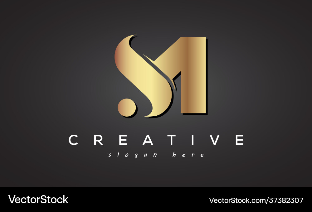 Sm creative luxury logo design Royalty Free Vector Image