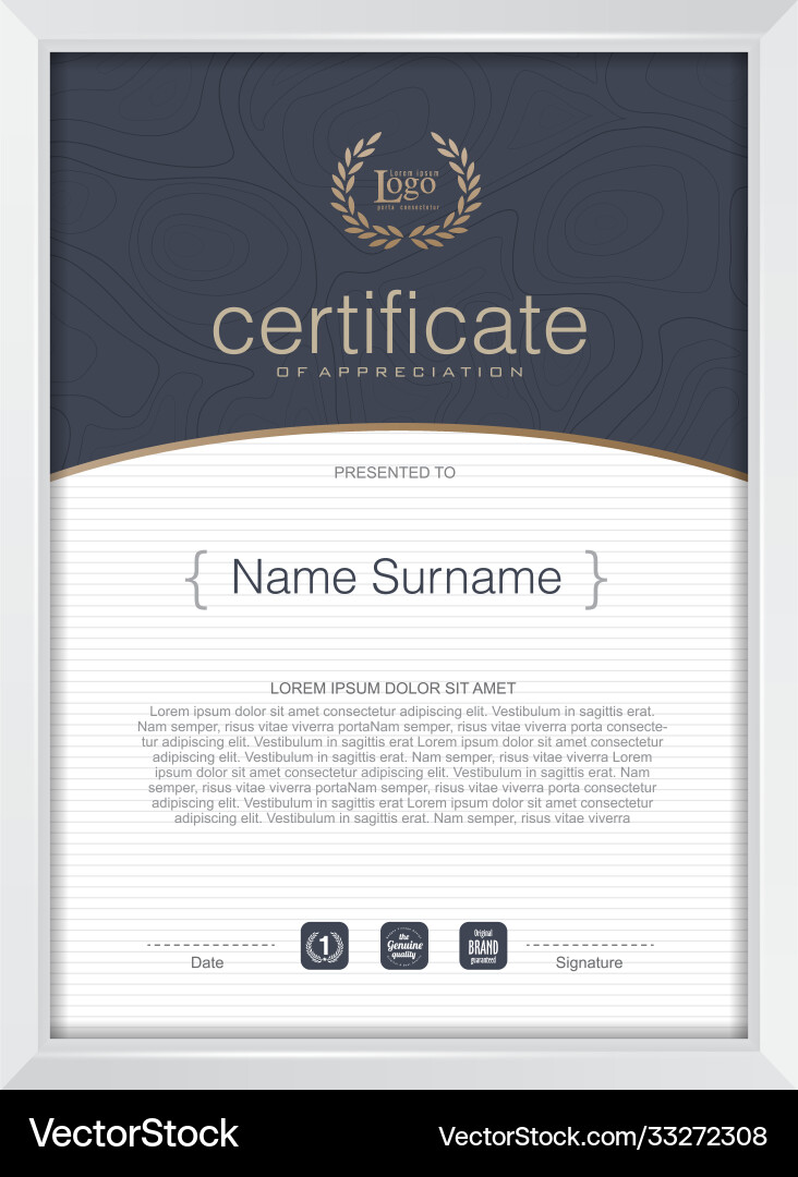 Certificate 123 Royalty Free Vector Image - VectorStock