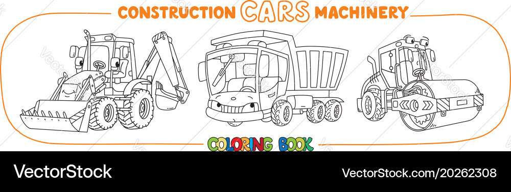 Construction Vehicles Coloring Page Royalty Free Vector