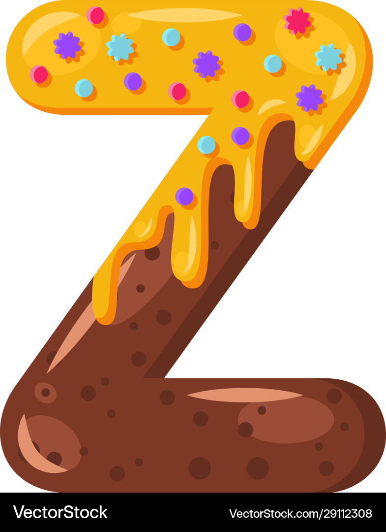 Donut cartoon z letter Royalty Free Vector Image