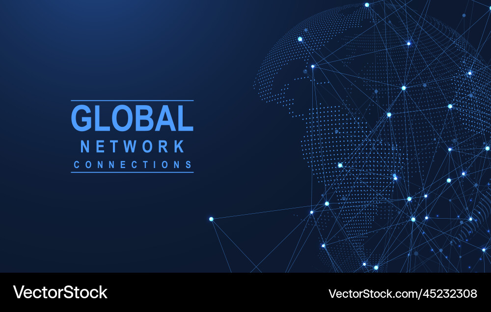 Global network connection concept big data Vector Image