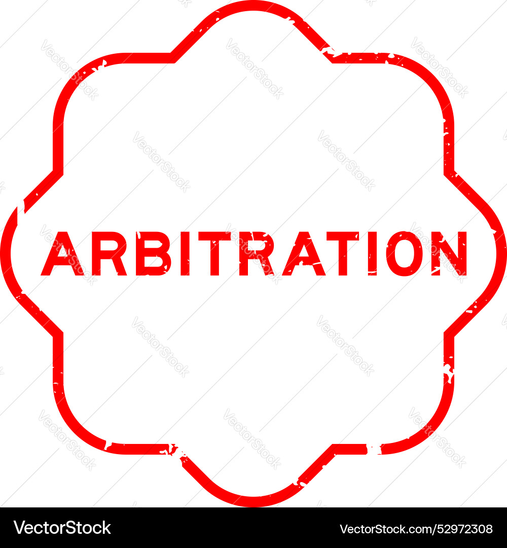 Grunge red arbitration word rubber seal stamp Vector Image