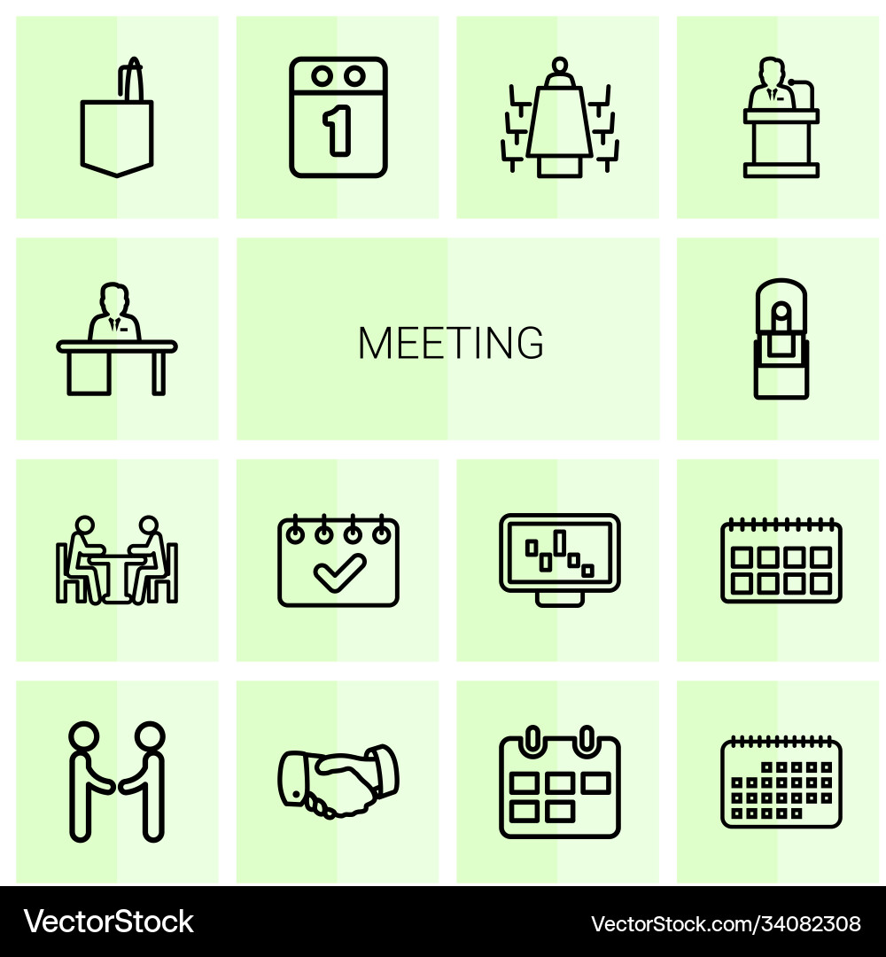 Meeting icons Royalty Free Vector Image - VectorStock