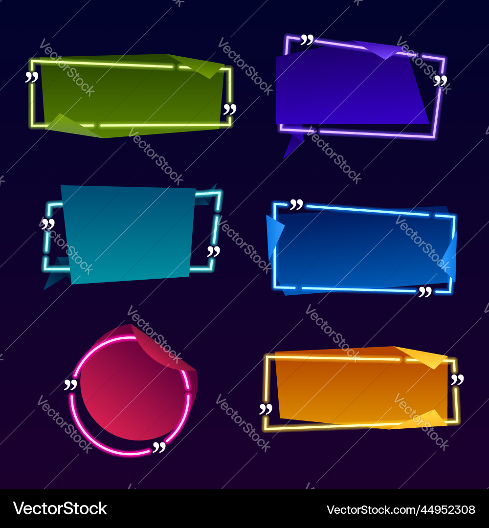 Neon texting boxes Royalty Free Vector Image - VectorStock
