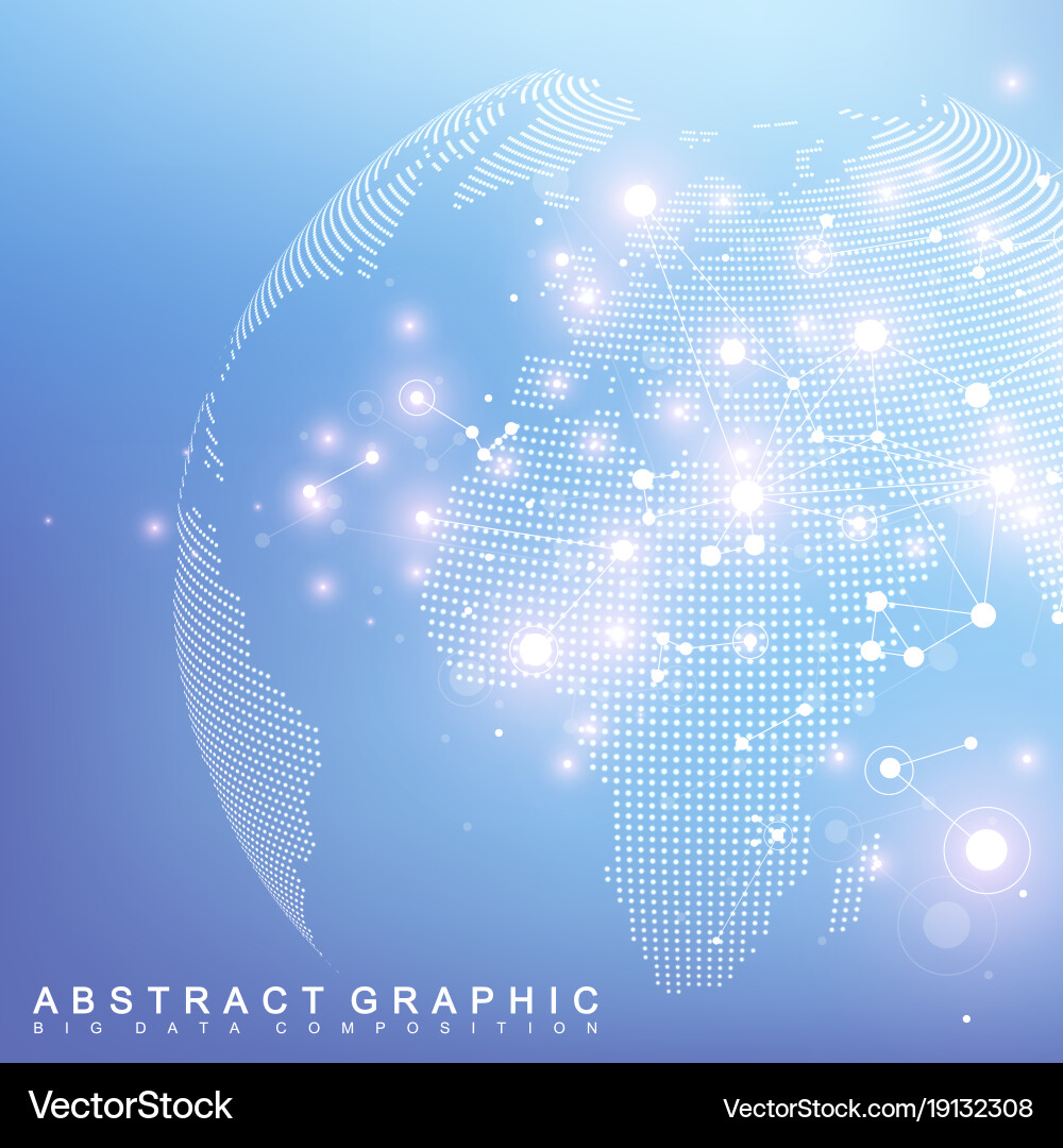 Network and data exchange over planet earth Vector Image