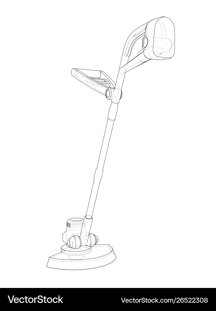 Outline trimmer grass cutter Royalty Free Vector Image