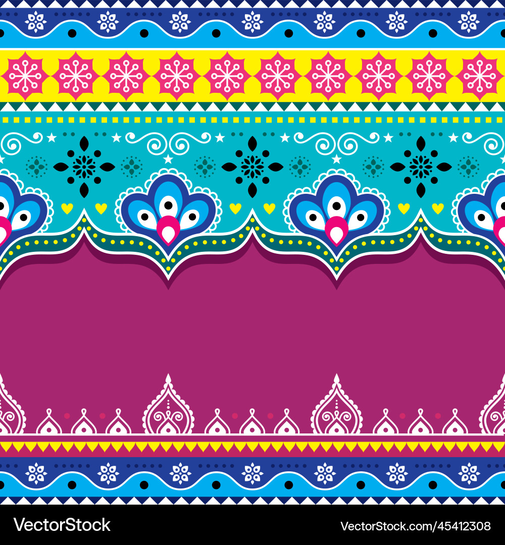 Pakistani indian seamless template pattern Vector Image