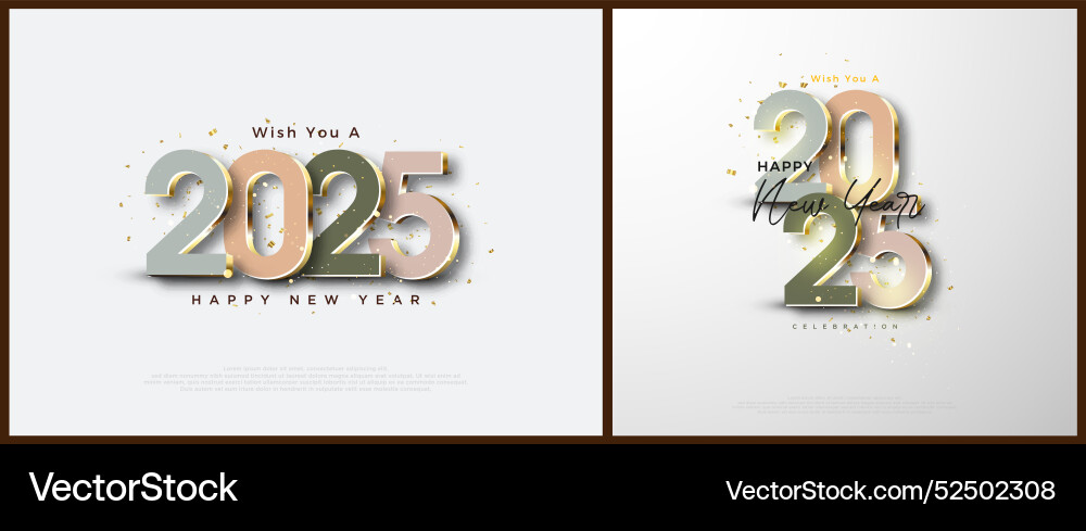Set of new year 2025 with different numbers Vector Image
