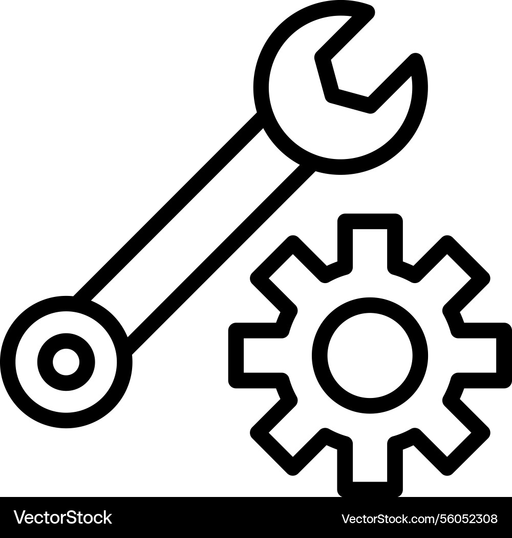 Troubleshoot icon on white background Royalty Free Vector
