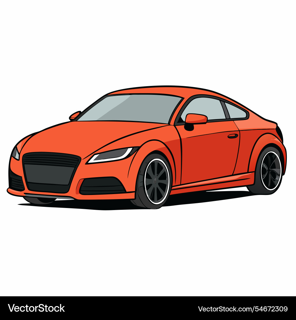 Audi Car Flat Illustration Royalty Free Vector Image