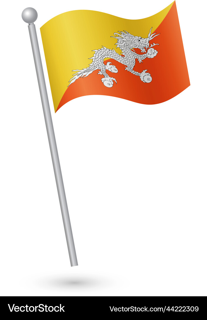 Bhutan National Flag Royalty Free Vector Image