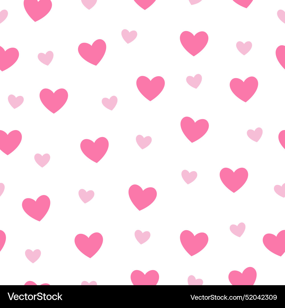 Cute pink heart seamless pattern Royalty Free Vector Image