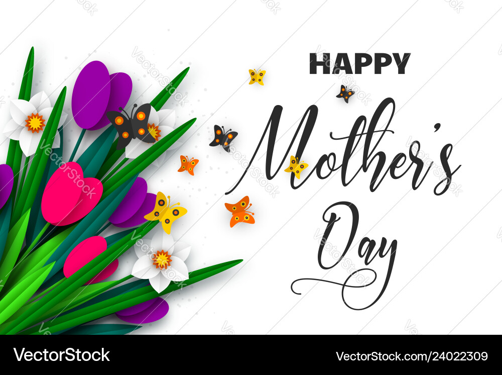 Elegant Spring Flowers Poster Royalty Free Vector Image