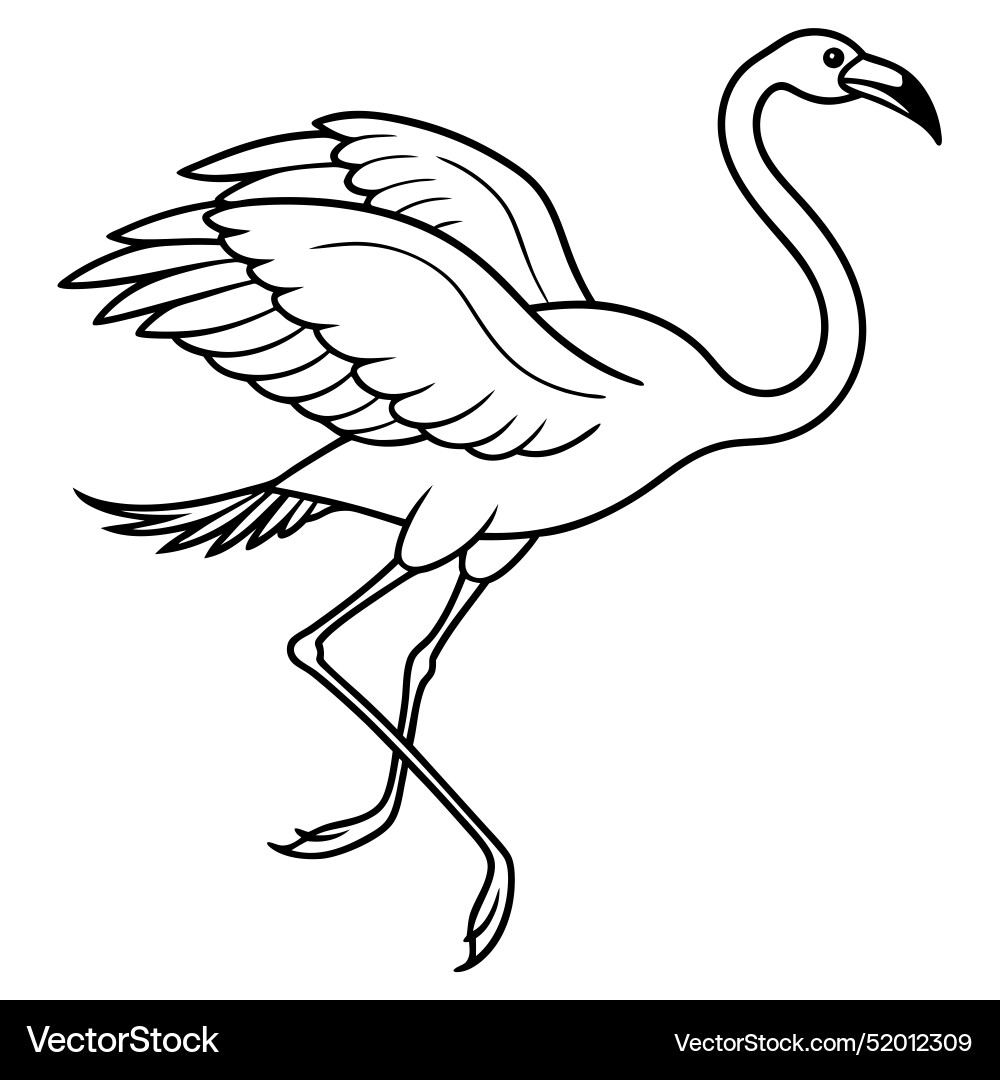 Flamingo bird jumps icon Royalty Free Vector Image