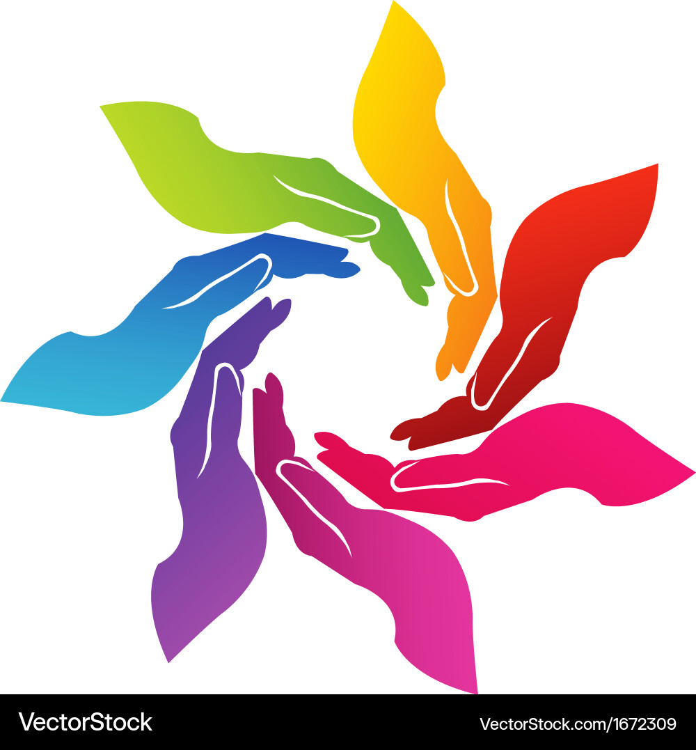 Hands Unite Icon - Teamwork & Support Vector Image