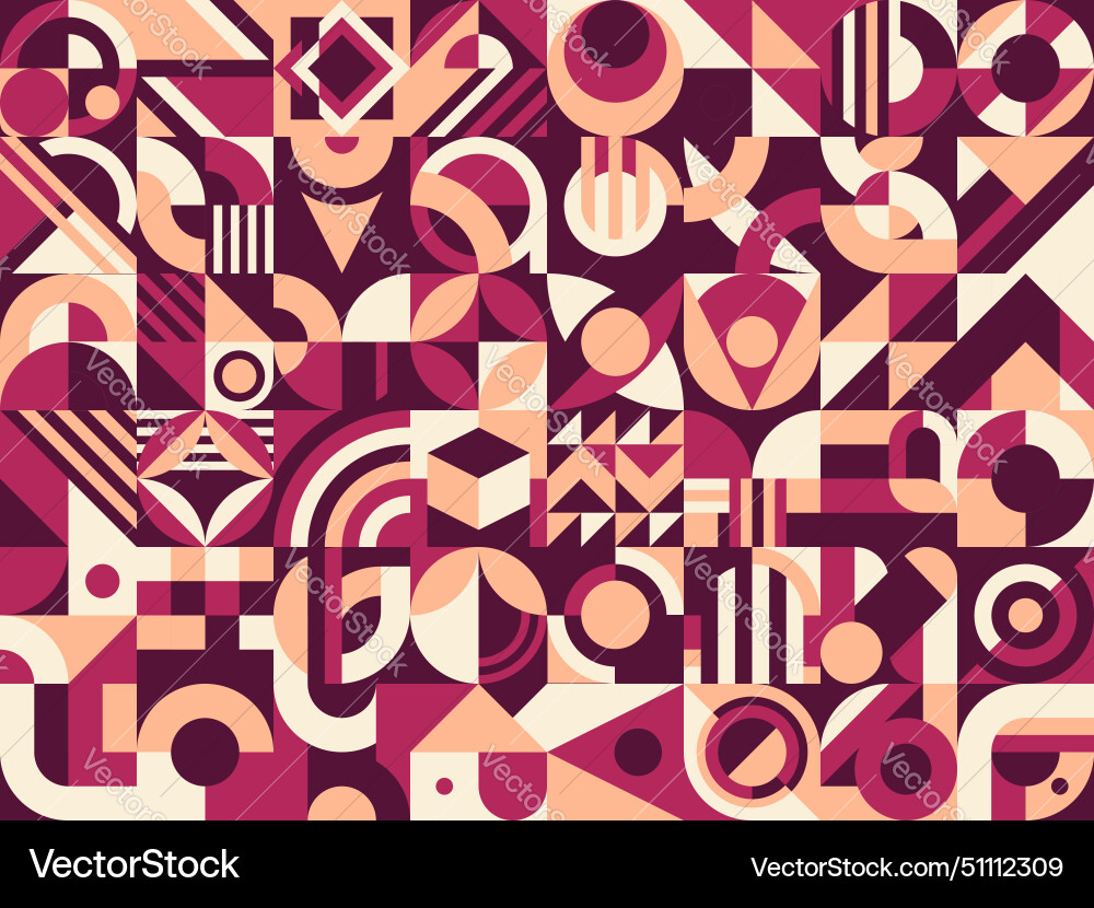 Maroon purple beige abstract geometric pattern Vector Image
