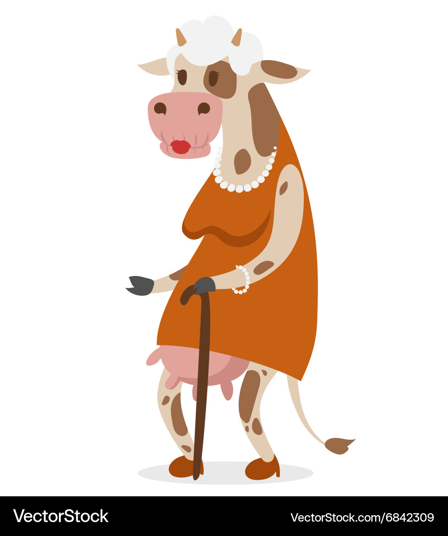 Old Cow Portrait Royalty Free Vector Image - VectorStock