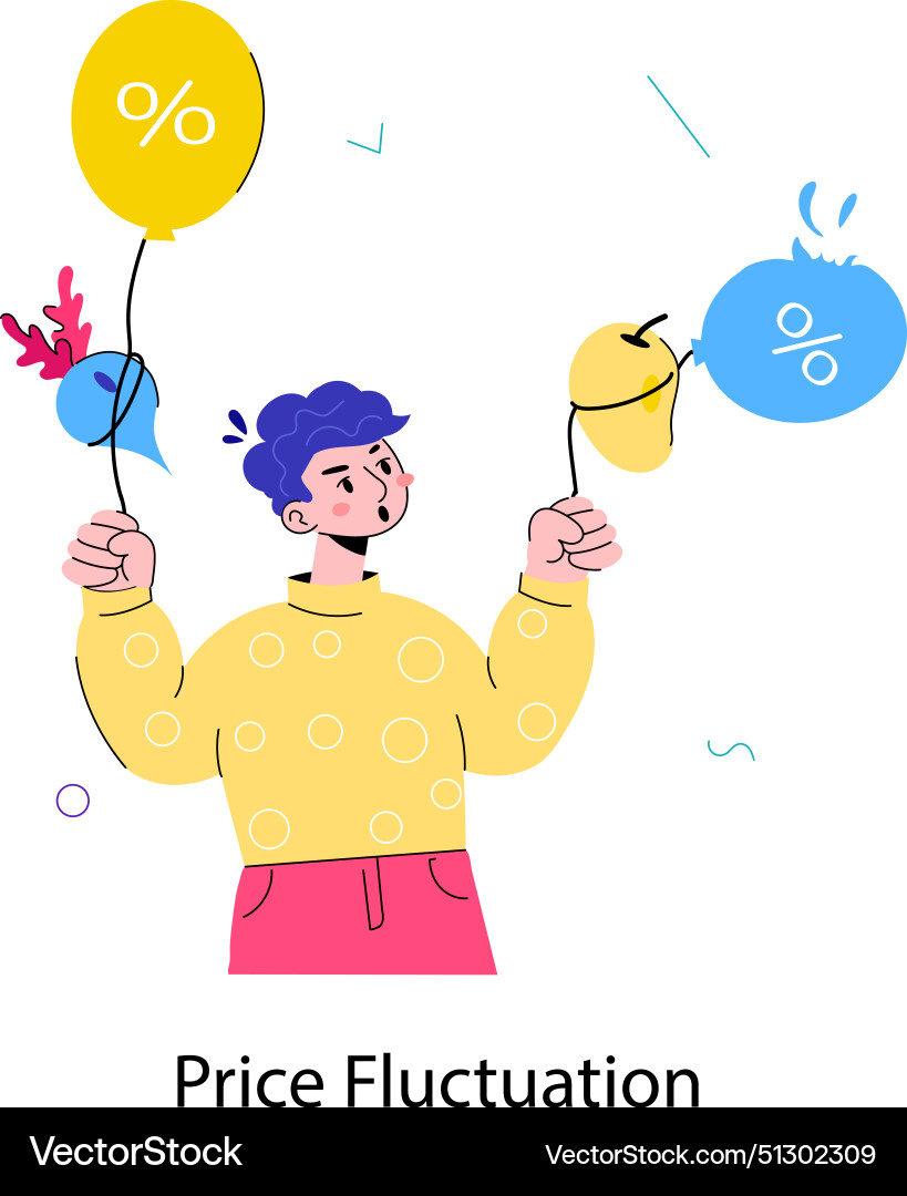 Price fluctuation Royalty Free Vector Image - VectorStock