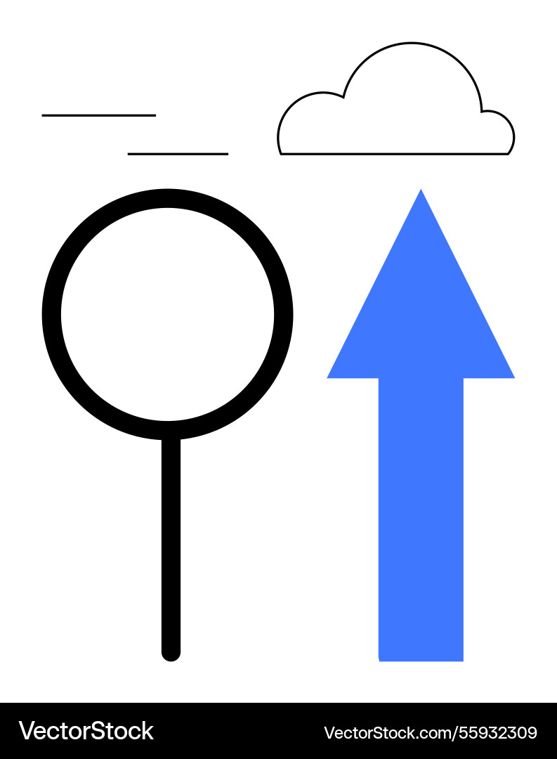 Search and progress concept with magnifying glass Vector Image