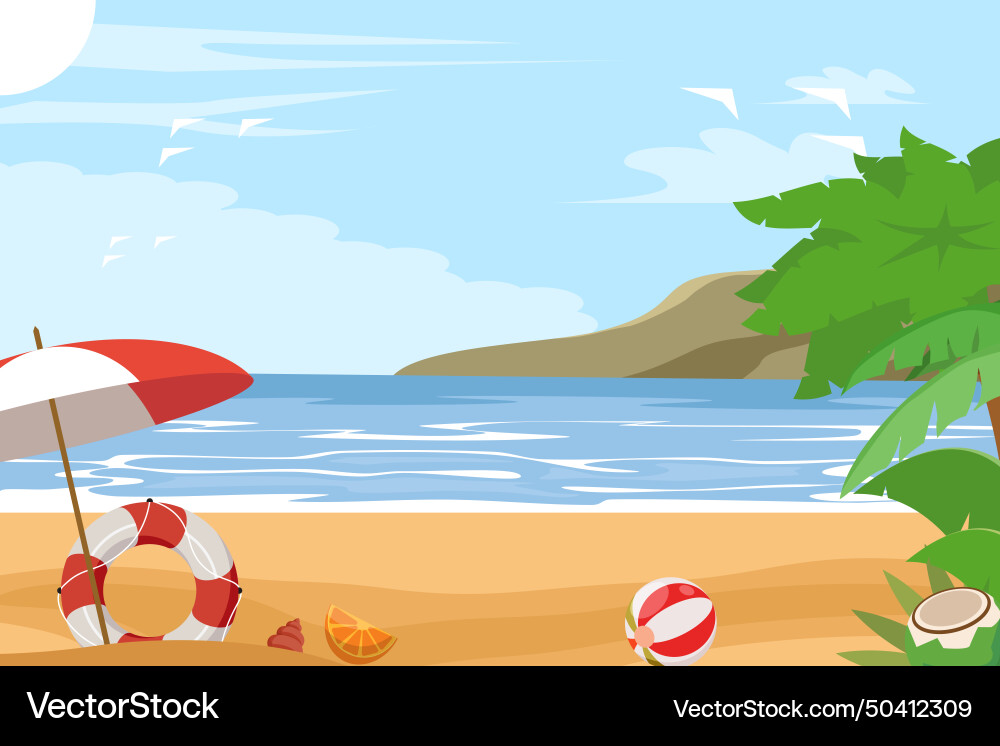 Summer beach elements background Royalty Free Vector Image