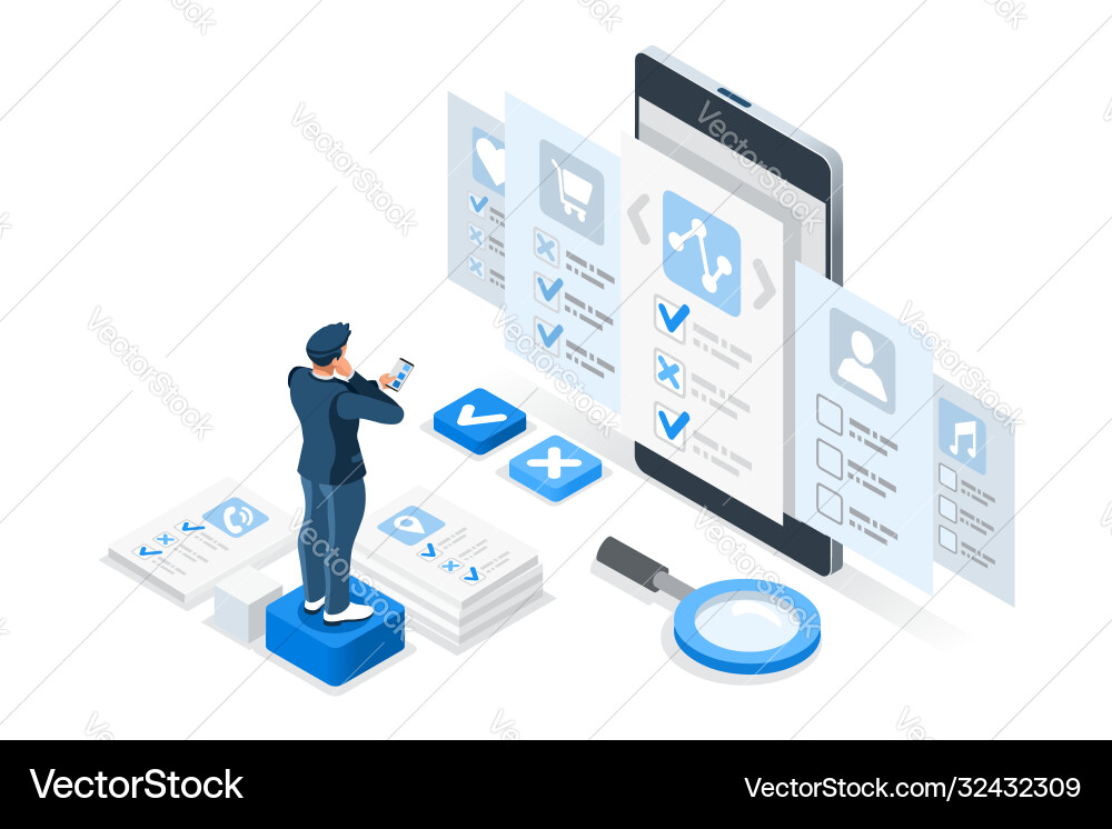 Test choice concept choose man Royalty Free Vector Image