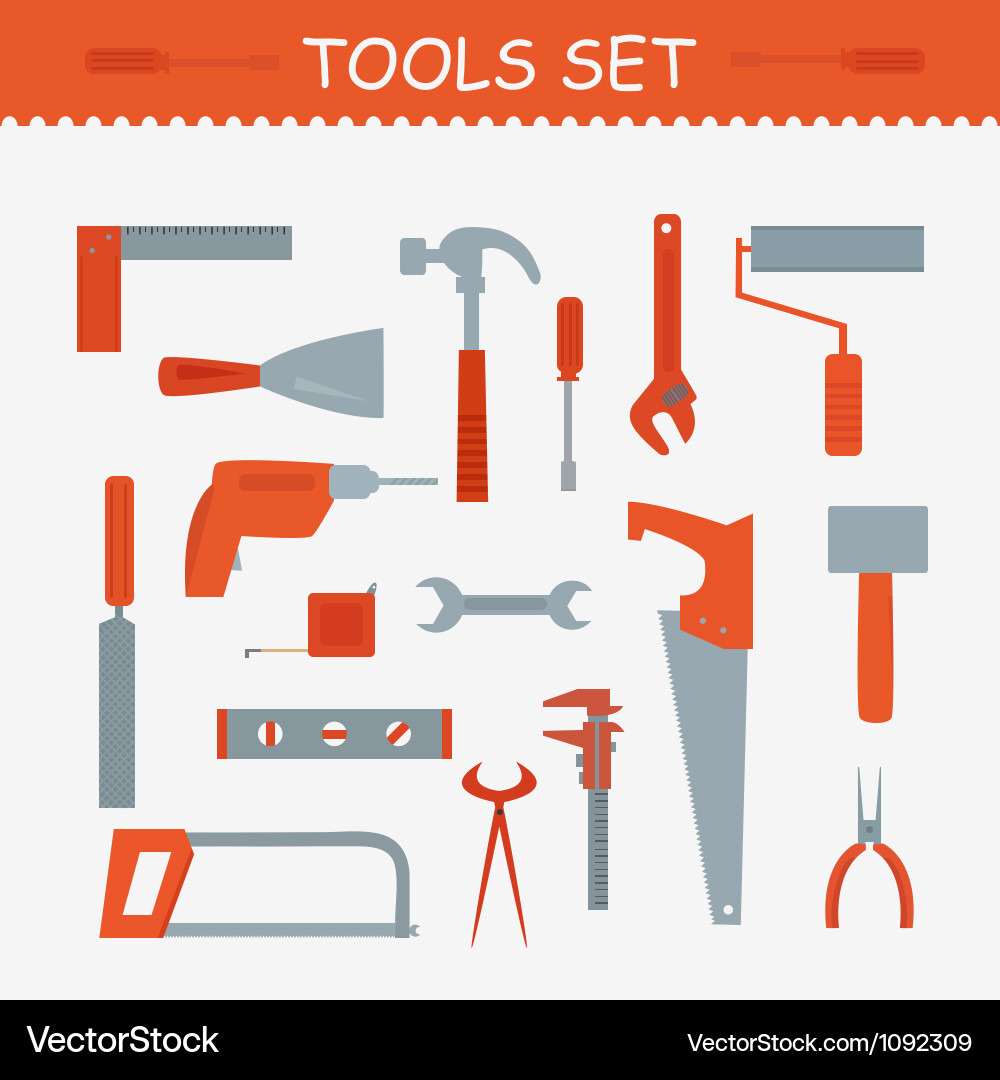 Tools set Royalty Free Vector Image - VectorStock