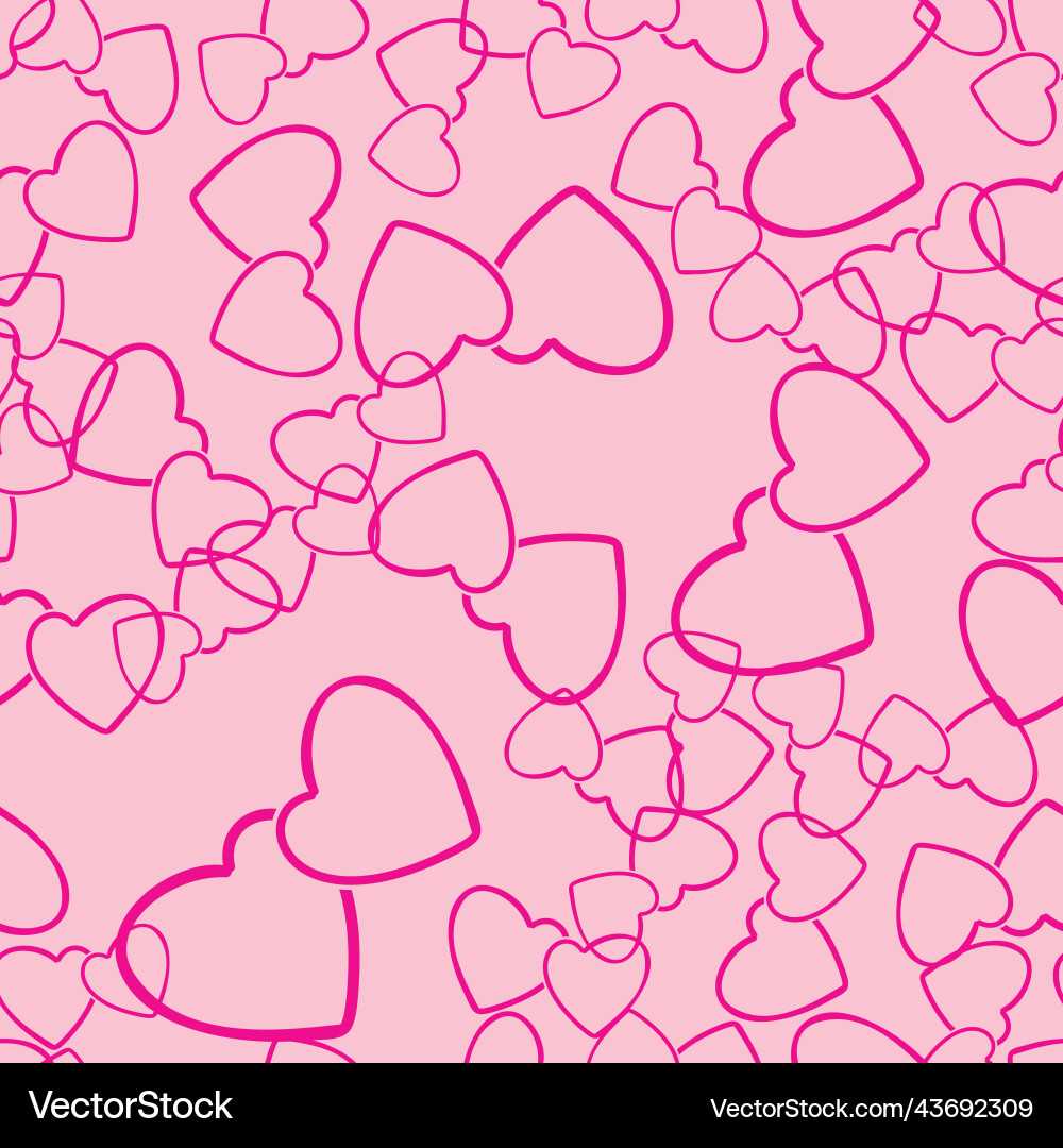Two hearts seamless pattern love wrapping texture Vector Image