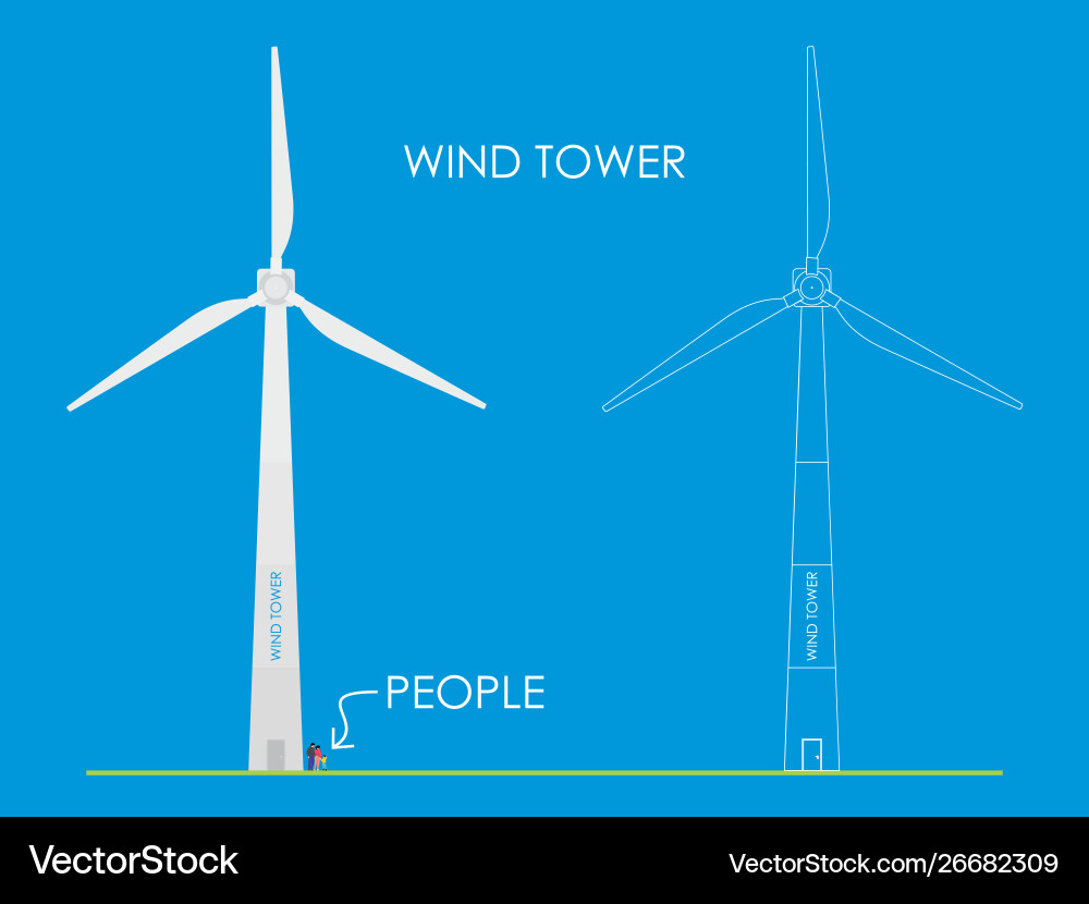 Wind tower Royalty Free Vector Image - VectorStock