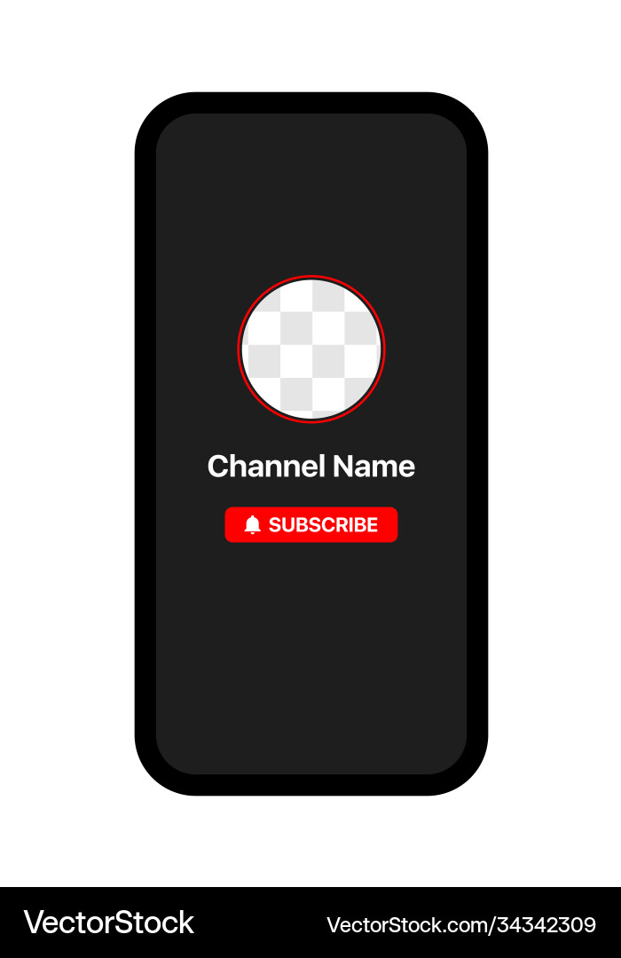 Youtube profile interface iphone mockup Royalty Free Vector