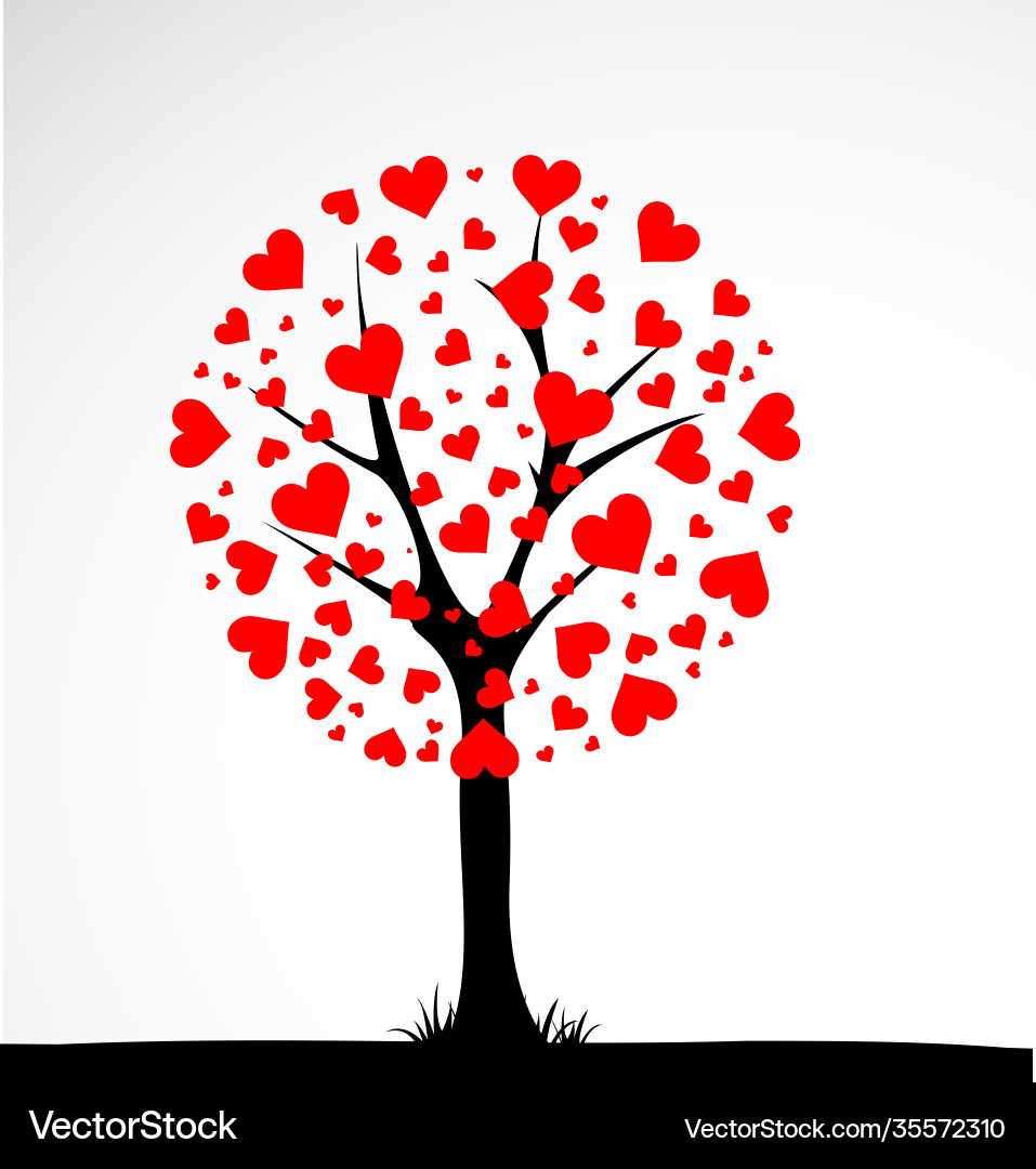 Abstract tree made with hearts Royalty Free Vector Image