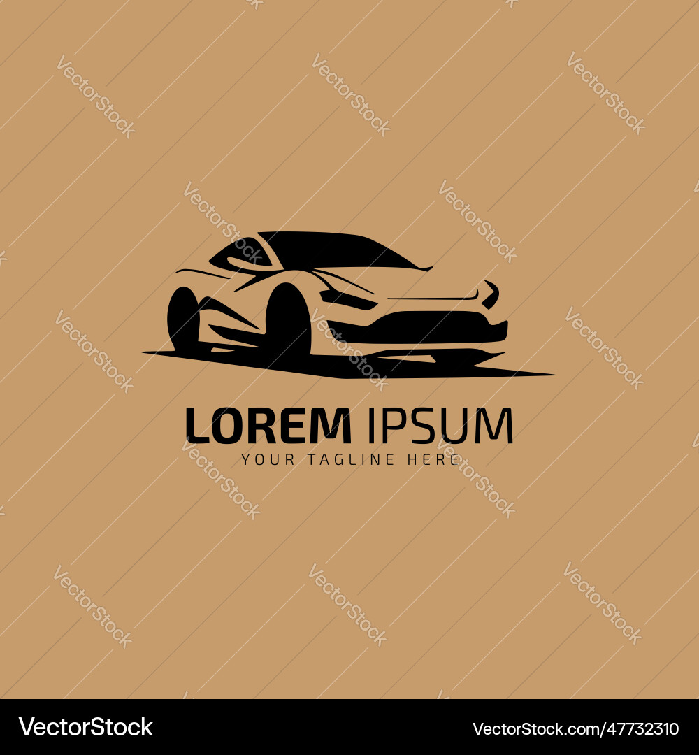 Car standing logo icon silhouette symbol isolated Vector Image