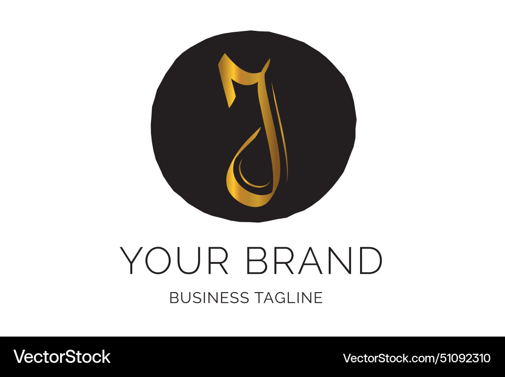 Clean j letter abstract minimal round logo Vector Image